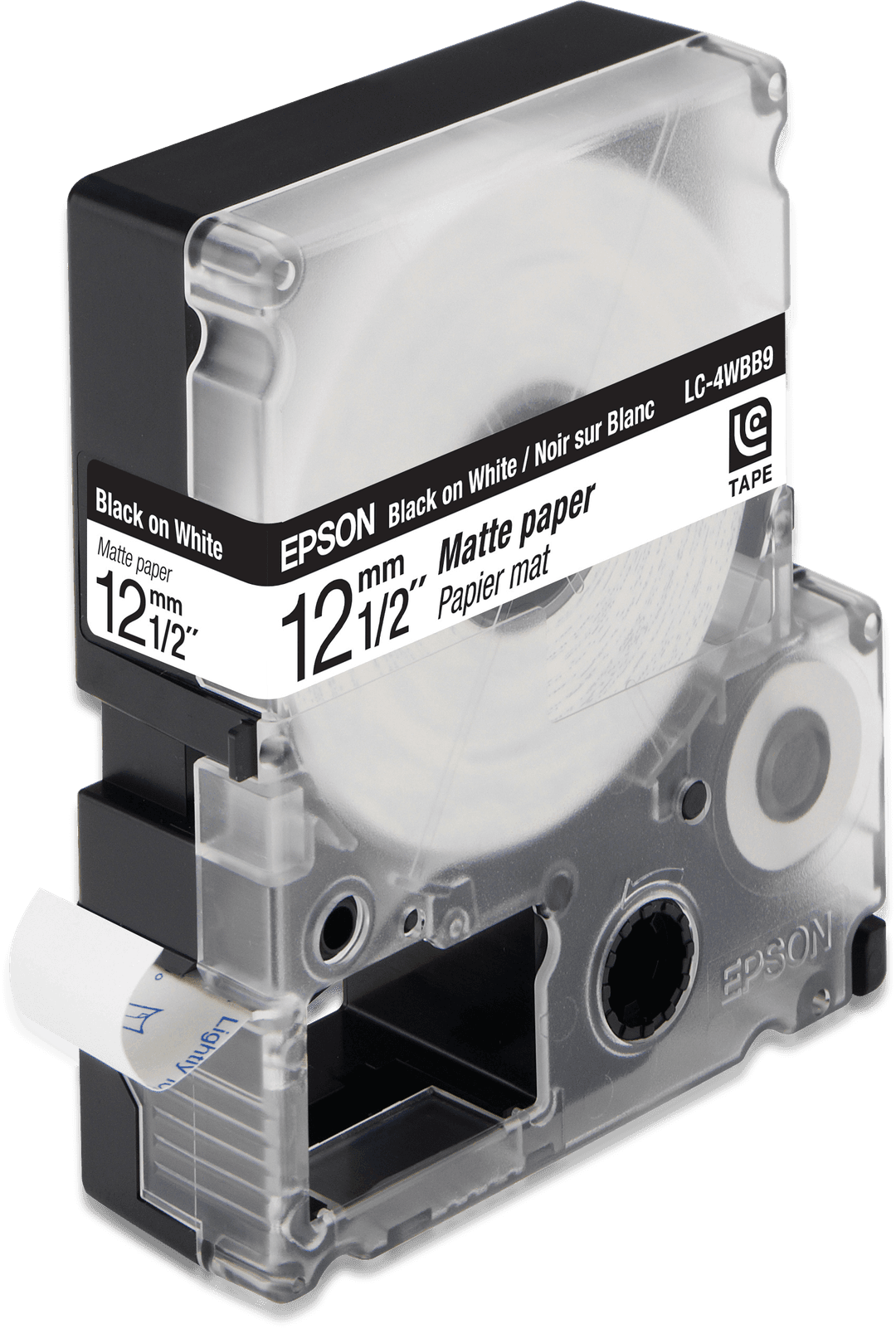 Epson Label Cartridge Matte Paper LC-4WBB9 Black/White 12mm (9m ...